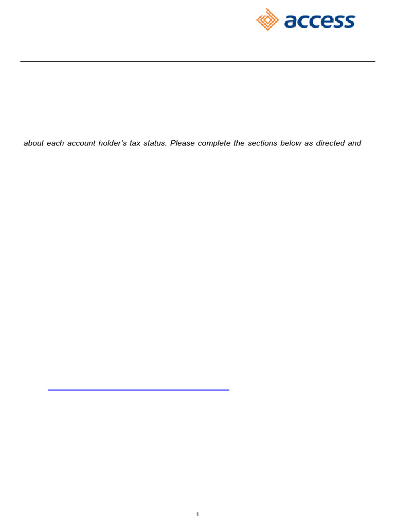 CRS Self Certification Form Individuals Update | PDF | Global Forum On ...
