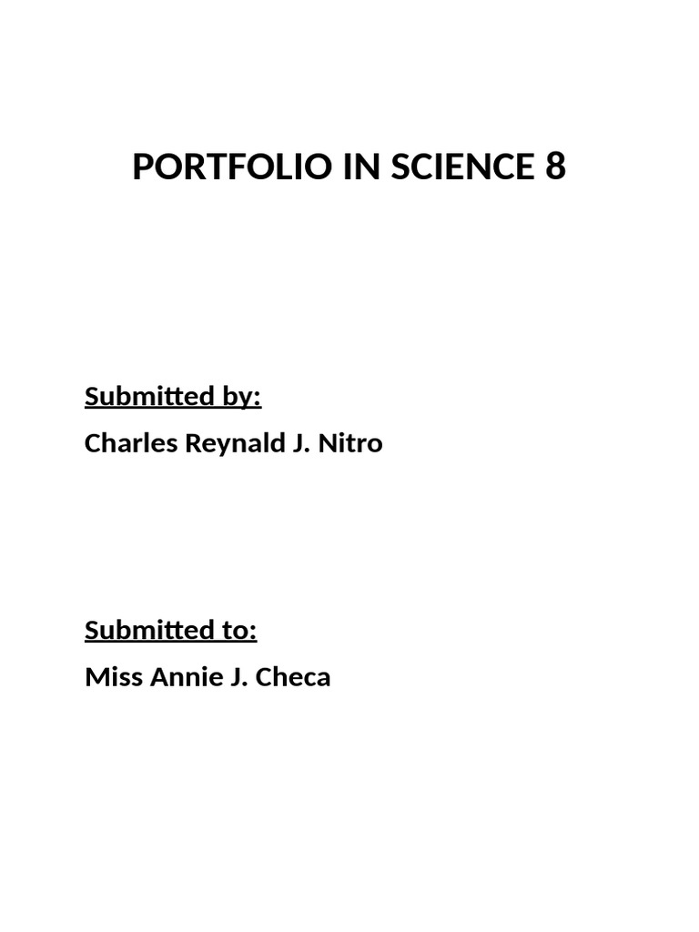 Portfolio in Science 8 | PDF