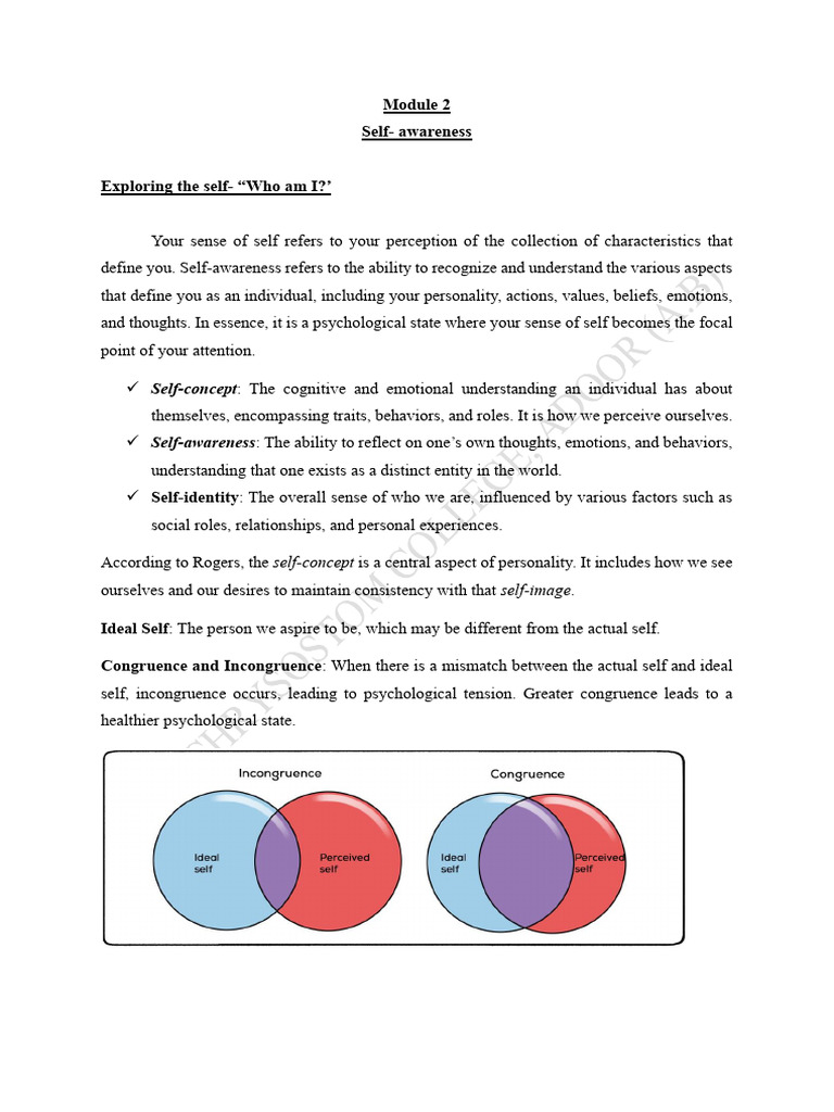 (Elective) Module 2 - Self Awareness | PDF | Self Concept | Flow (Psychology)