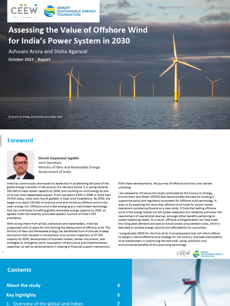 Assessing Offshore Wind Energy Generation For Indias Power System in ...