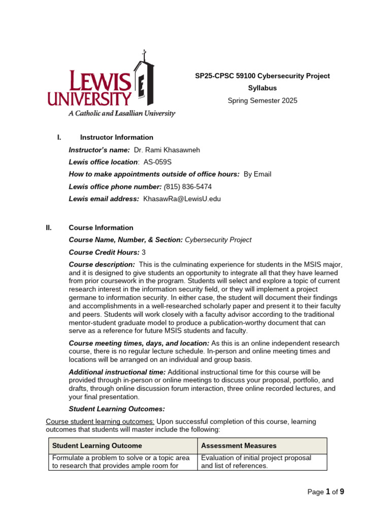 FA25-CPSC 59100-001 Cybersecurity Project | PDF | System | Evaluation