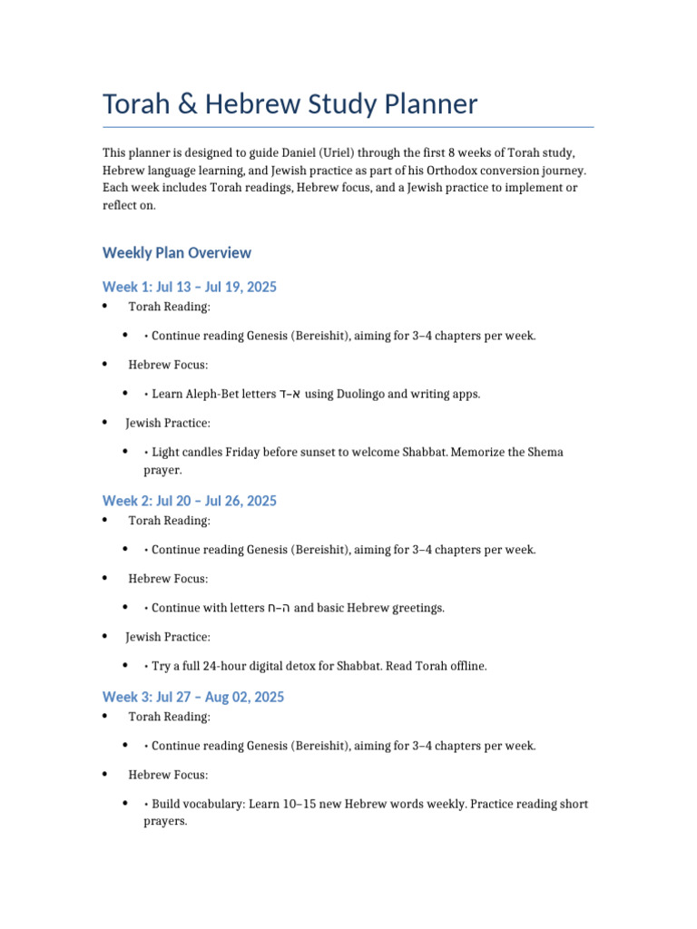2025 Torah Reading Schedule | PDF | Torah | Jewish Prayer