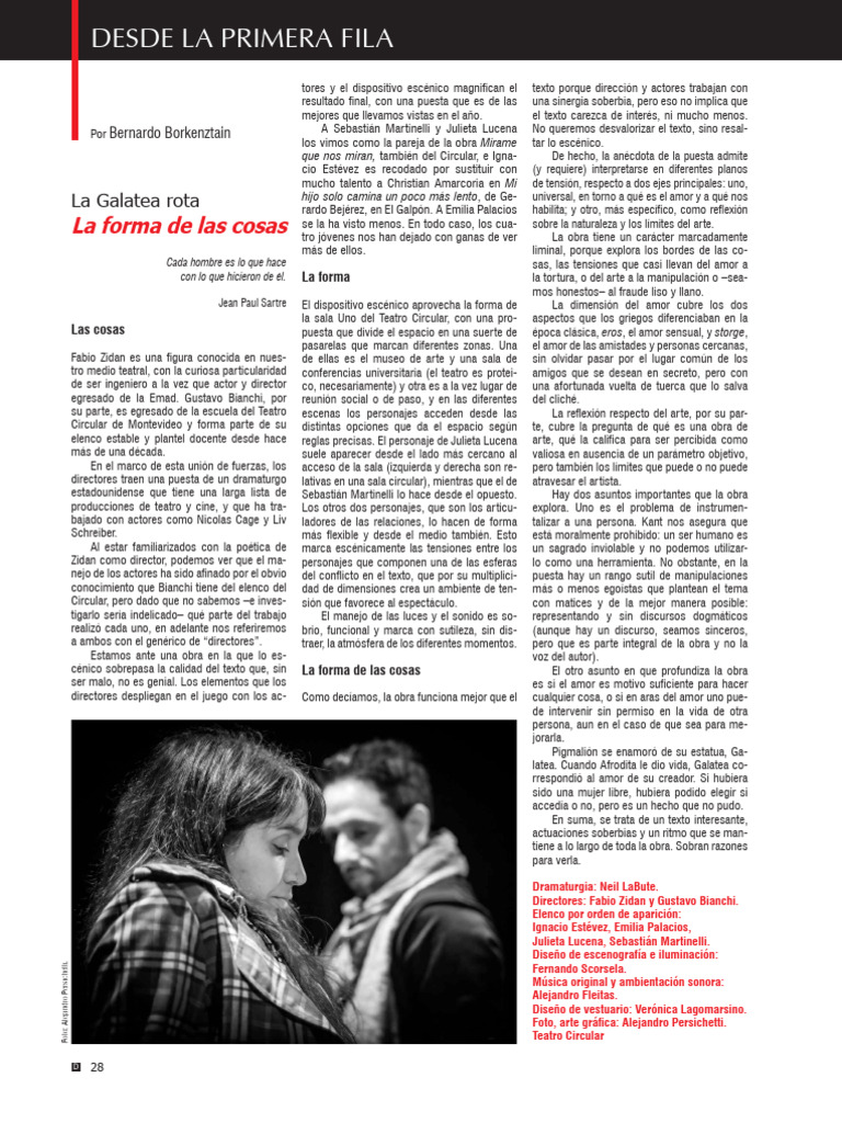 Dossier 94 La Forma de Las Cosas | PDF | Teatro