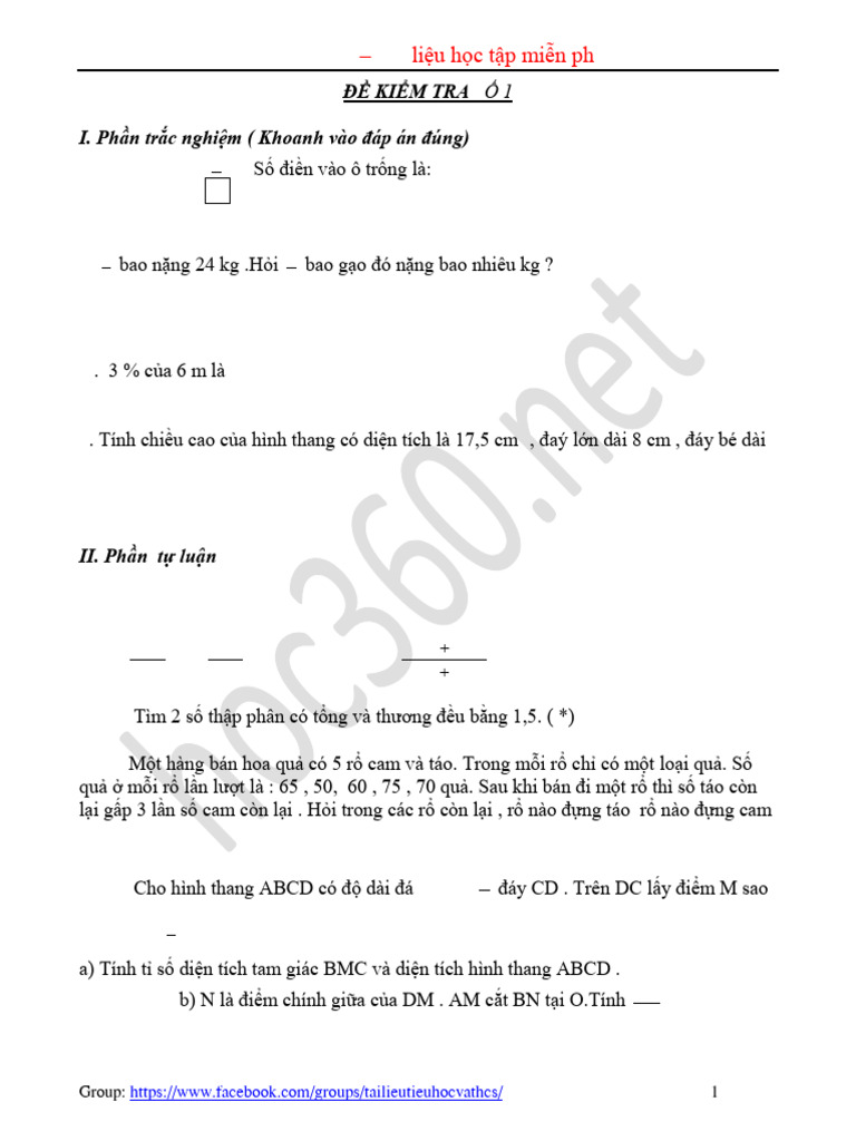 16 de Thi HSG 1 | PDF
