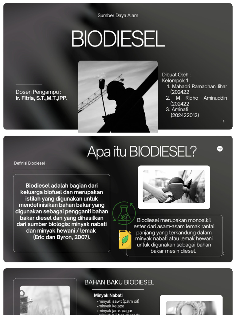 Biodiesel Oleh Kelompok 1. Sda | PDF