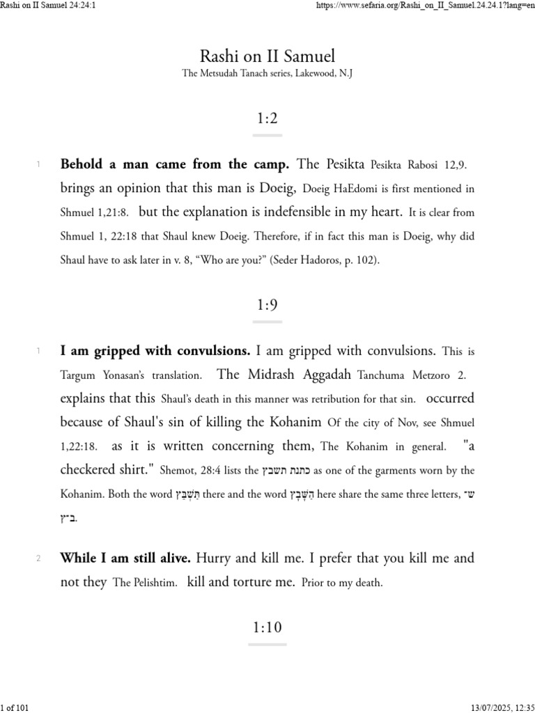 10 RaSHi On 2 Samuel | PDF