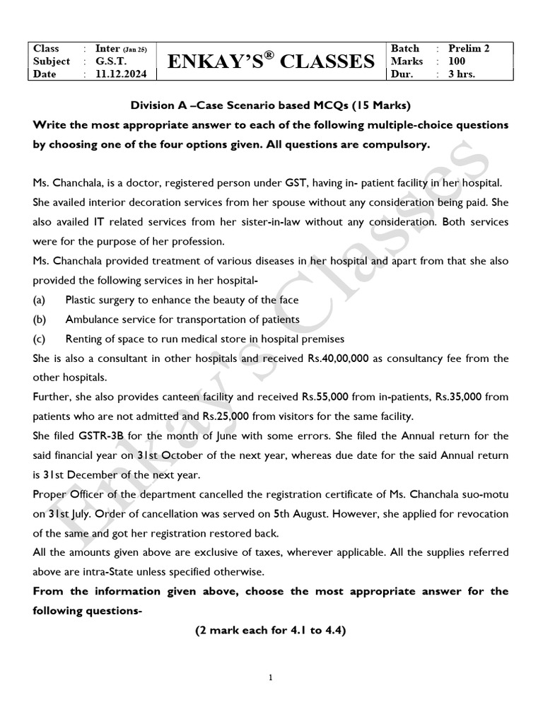 03 Inter May 24 - GST - Solution | PDF | Value Added Tax | Taxes
