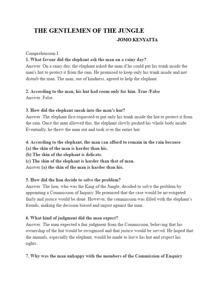 The Gentlemen of The Jungle - Notes | PDF | Colonialism | Justice