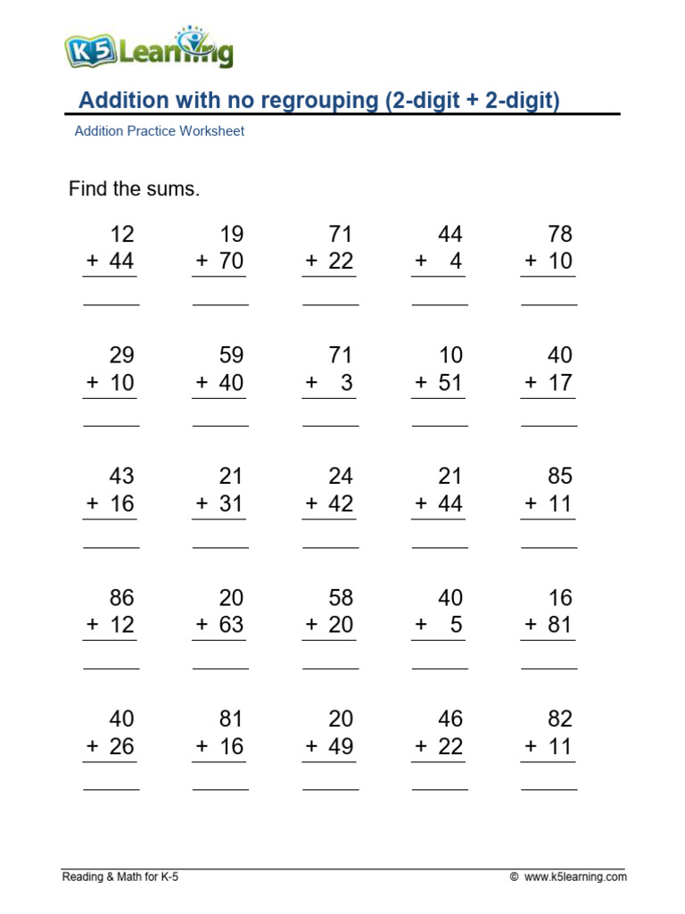 Mental Addition No Regrouping 2 | PDF