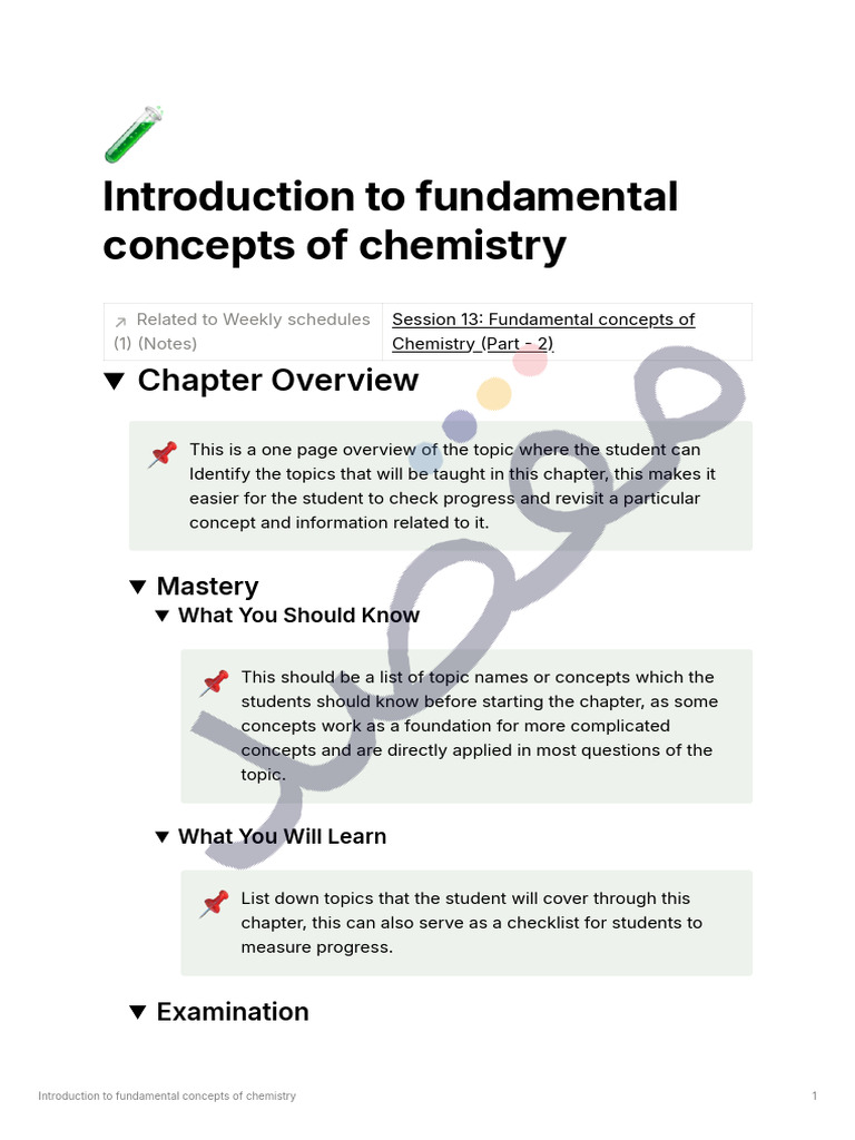 Introduction To Fundamental Concepts of Chemistry | PDF | Mole (Unit ...