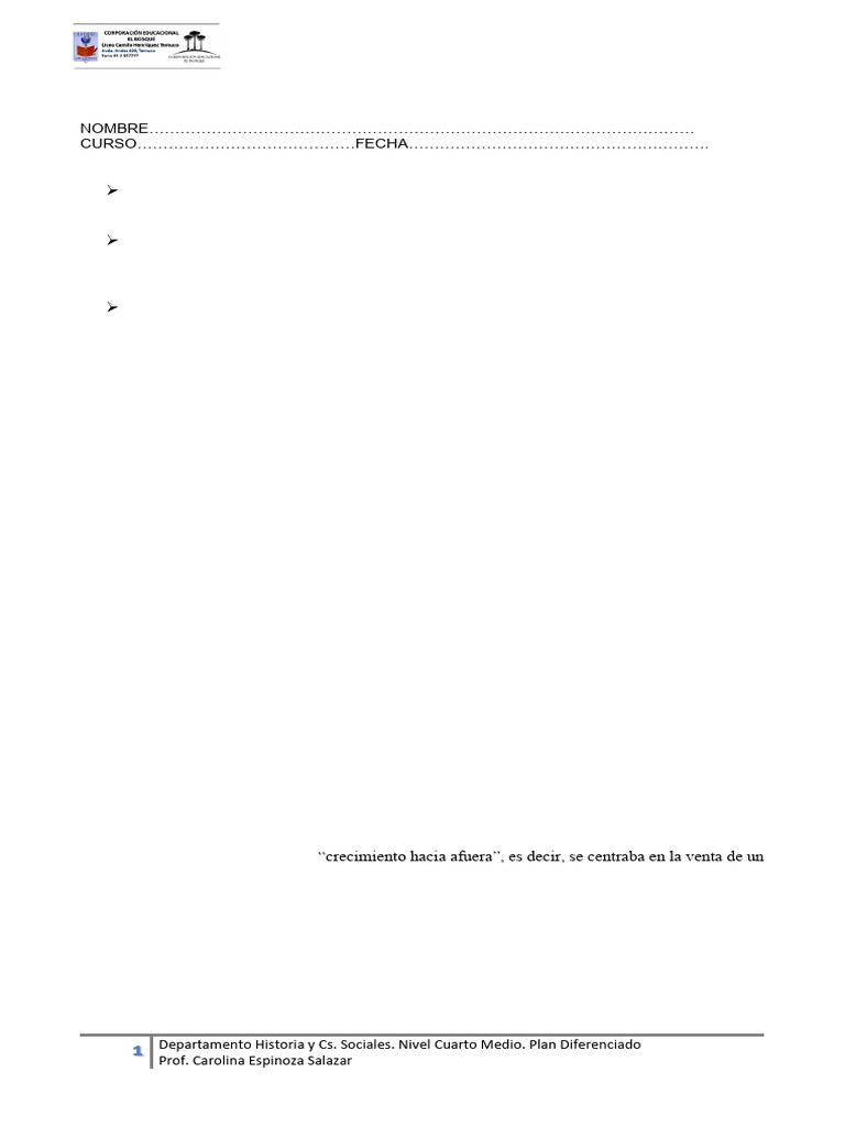 Guia 1 Contenidos Cuarto Medio Diferenciado 2020 | PDF | Chile | Mujer