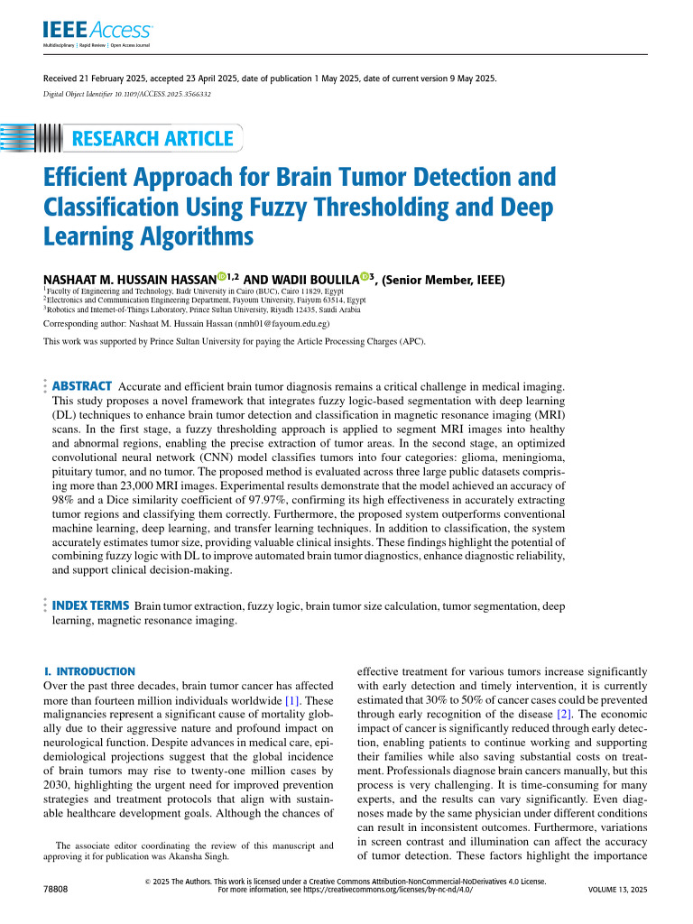 Efficient Approach For Brain Tumor Detection and Classification Using Fuzzy Thresholding and ...