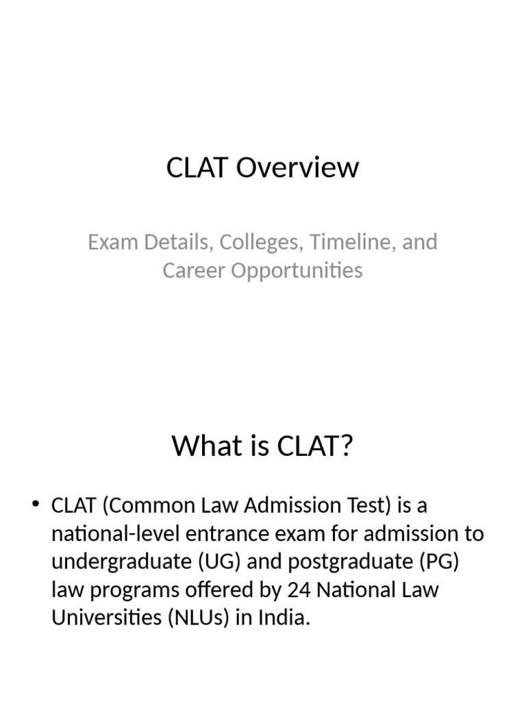 CLAT Overview With Packages | PDF