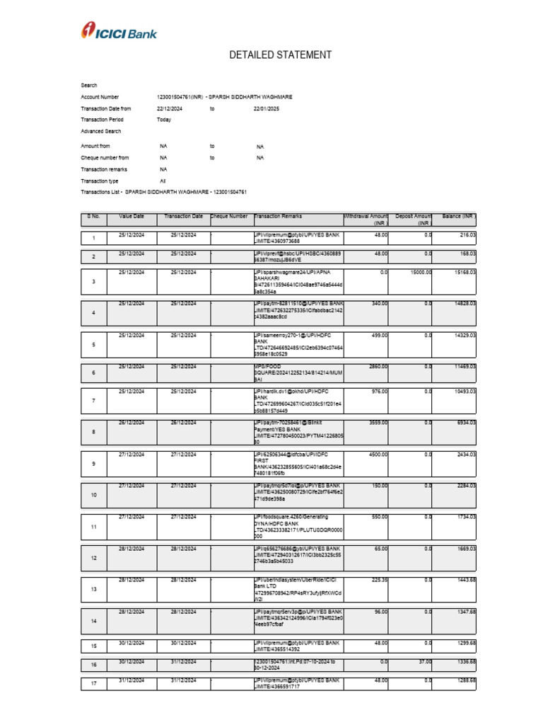 Op Transaction History 22!01!2025 | PDF | Banks | Payments