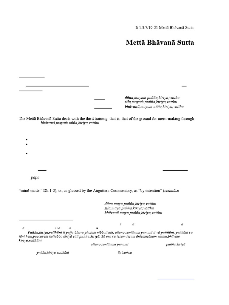 30.7 Metta Bhavana S It1.3.7 Piya | PDF | Noble Eightfold Path | Buddhist Philosophy
