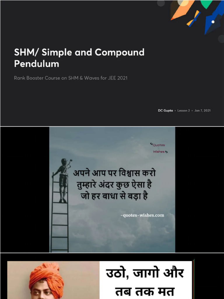 Simple and Compound Pendulum | PDF