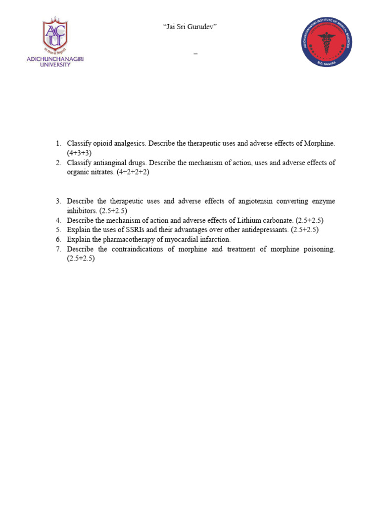 Home Assignment 2 MBBS Batch 2023-24 | PDF