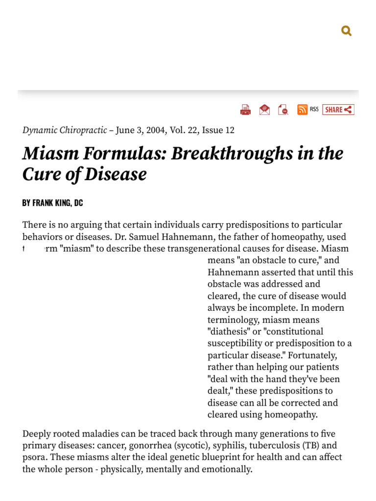 Miasm Formulas - Breakthroughs in The Cure of Disease | PDF | Homeopathy | Anxiety