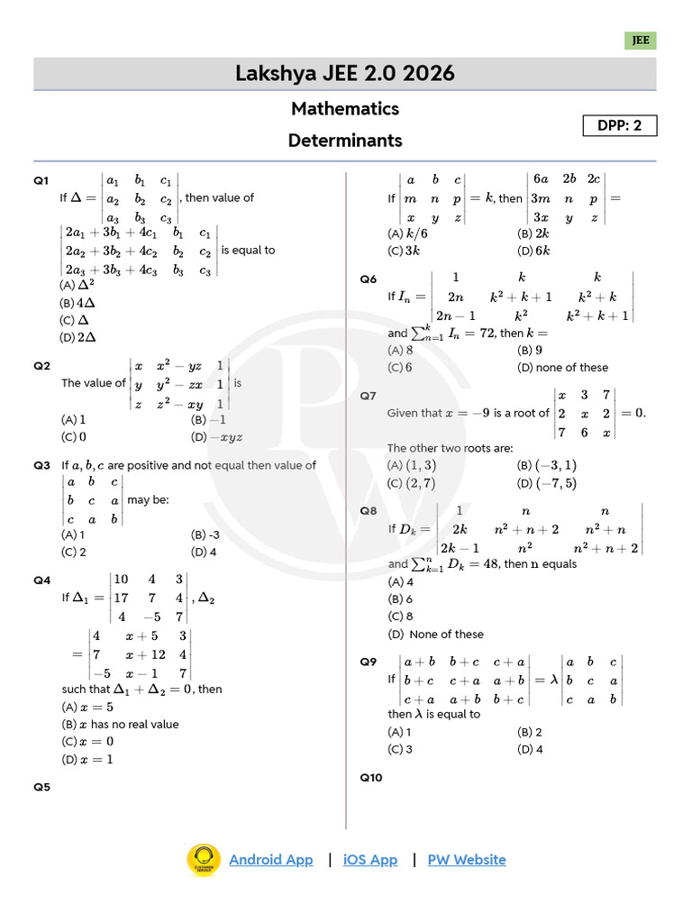 Determinant DPP 2 | PDF