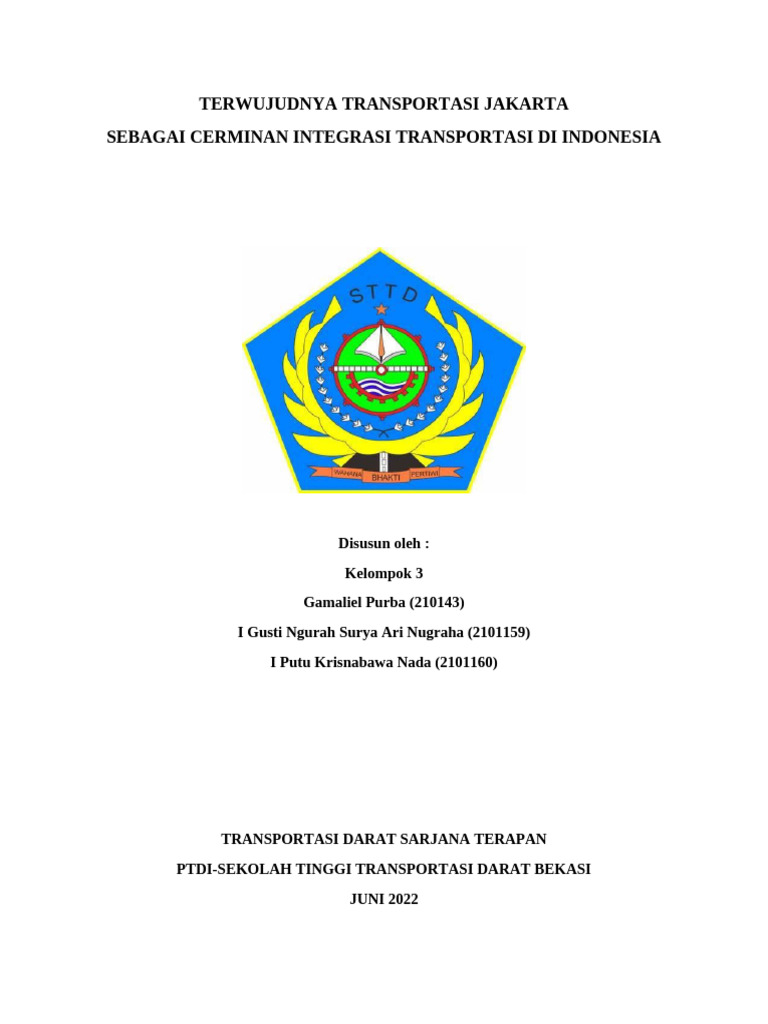 Integrasi Transportasi Jakarta dan Intermodality | PDF