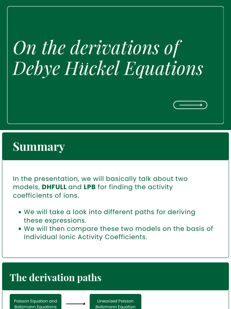 On The Derivations of Debye Huckel Equations | PDF | Physical Chemistry ...
