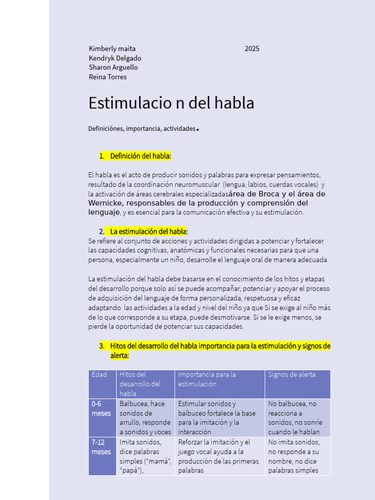 Dibujos para estimulación del habla infantil | PDF | Habla | Memoria
