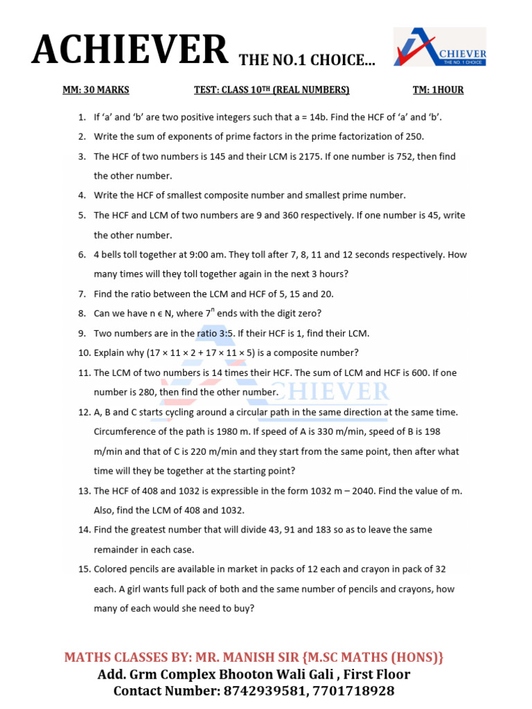 10 Test Real No | PDF