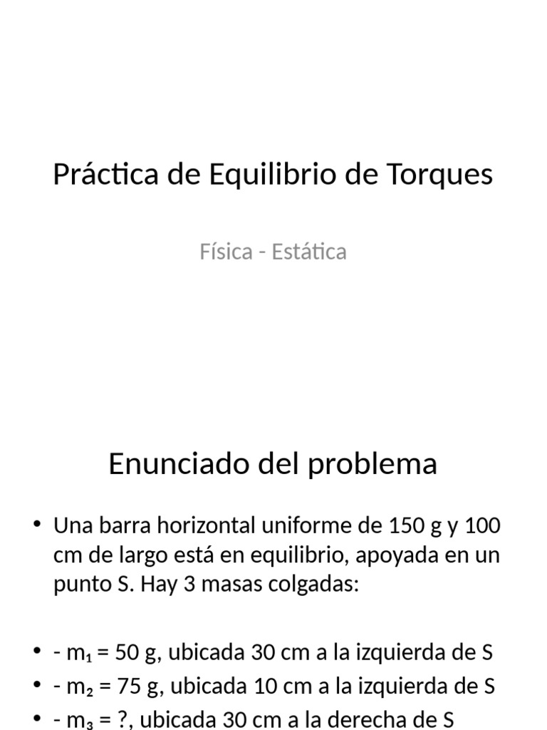 Practica Equilibrio Torques | PDF