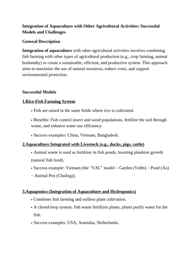 VAC Model: Integrated Farming in Vietnam | PDF | Agriculture | Aquaponics