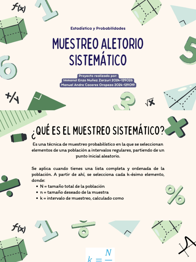 Muestreo Aleatorio Sistemático | PDF | Media | Muestreo (Estadísticas)