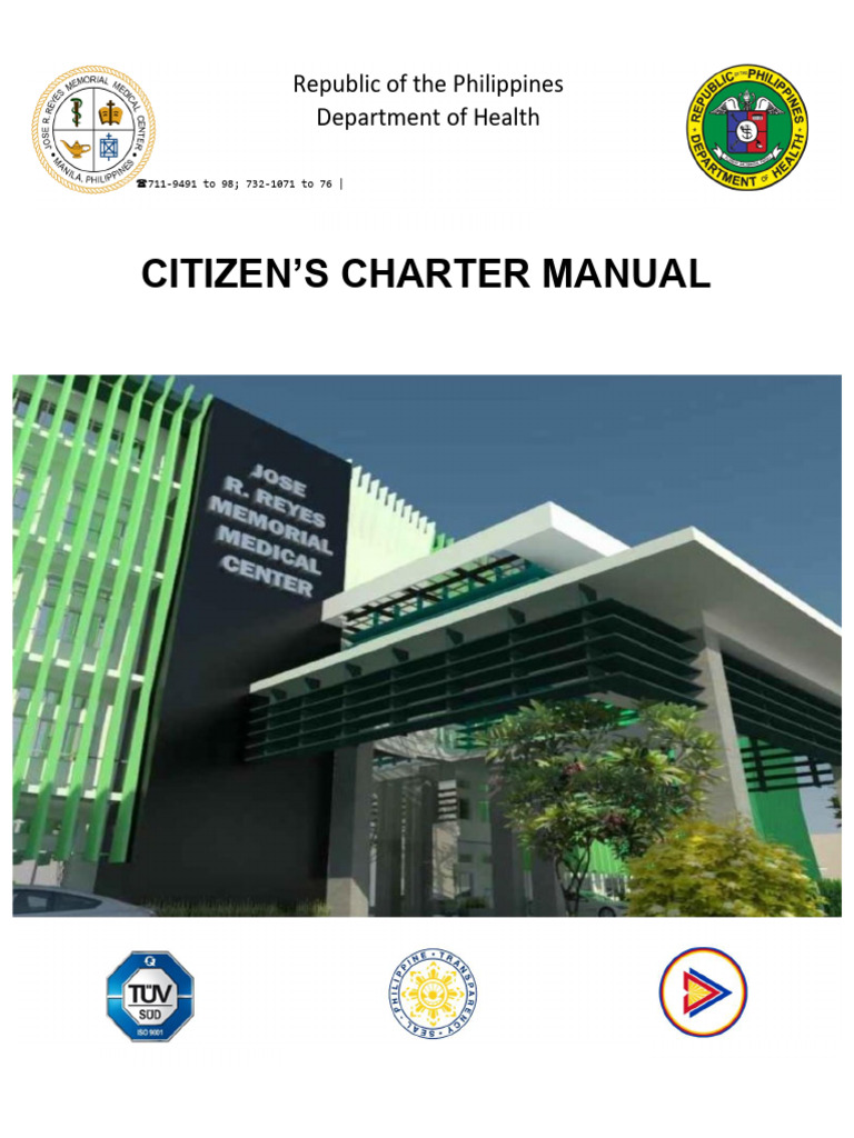 JRRMMC Citizen's Charter Manual 4th Edition | PDF | Patient | Cytopathology