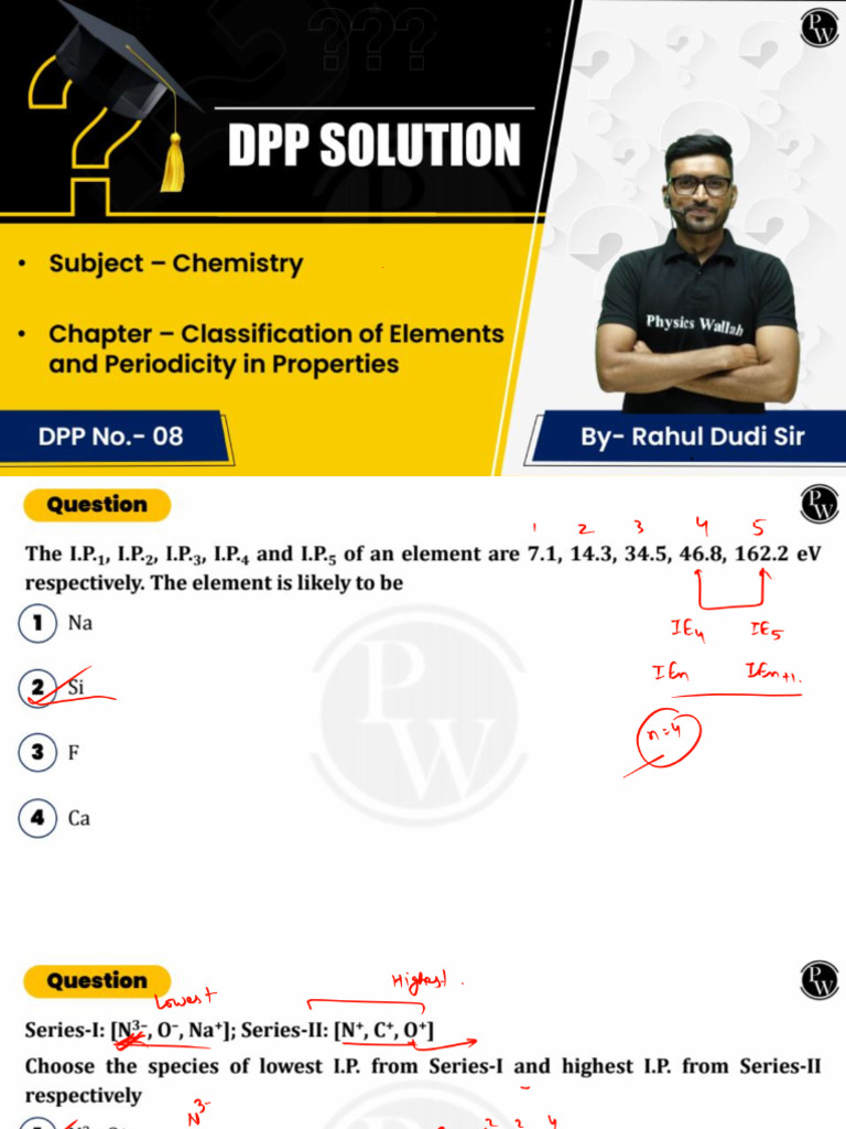 Classification of Elements and Periodicity in Properties - DPP 08 ...