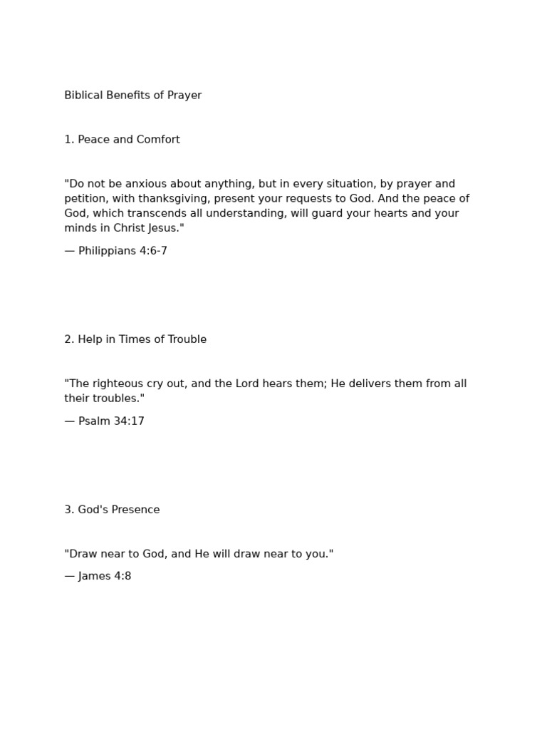 Biblical Prayer Benefits and Methods | PDF