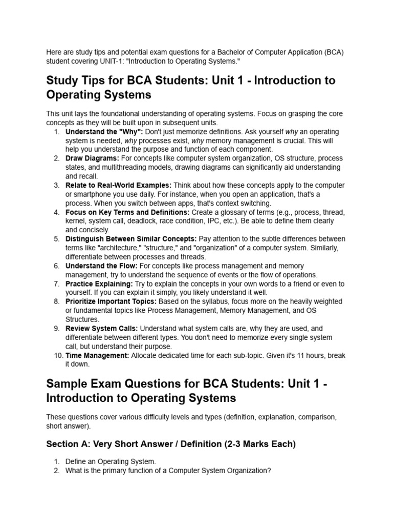 Give Me Study Tips and Exam Questions Like For A B... | PDF | Thread ...
