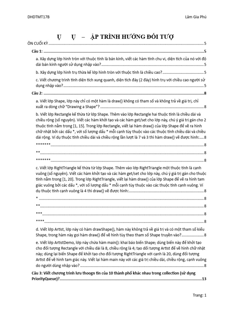 Lap Trinh Huong Doi Tuong | PDF