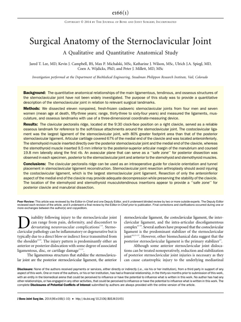 Surgical Anatomy of The Sternoclavicular Joint | PDF | Anatomical Terms ...