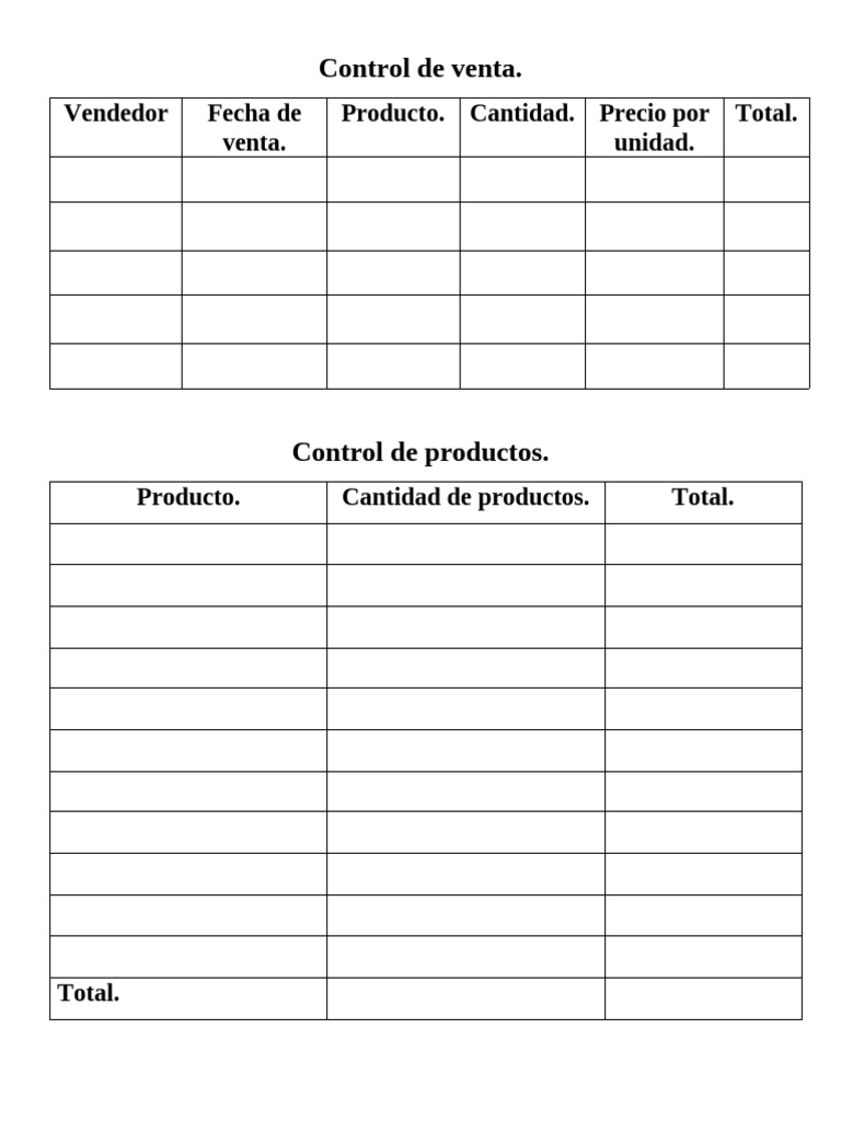 Control de Venta | PDF