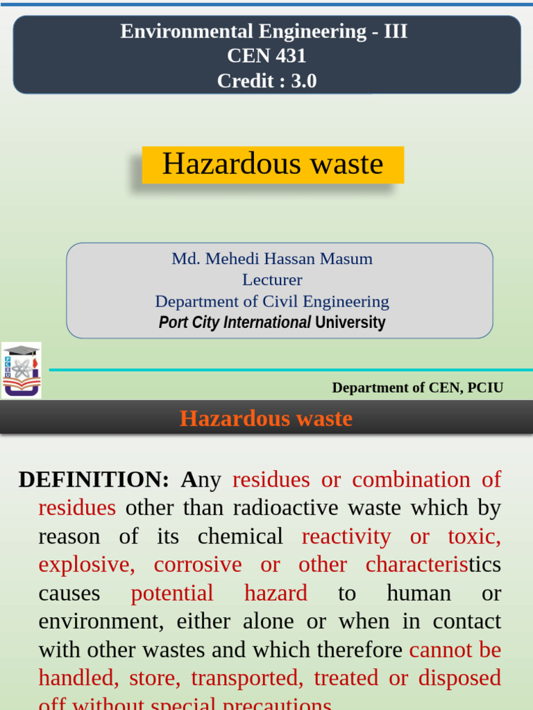 Hazardous Waste Management Overview | PDF | Waste | Hazardous Waste
