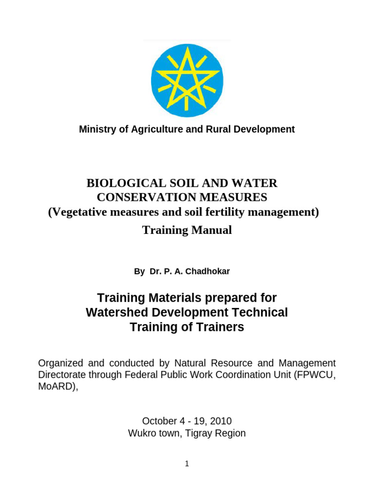 Soil and Water Conservation Manual | PDF | Plant Nutrition | Soil
