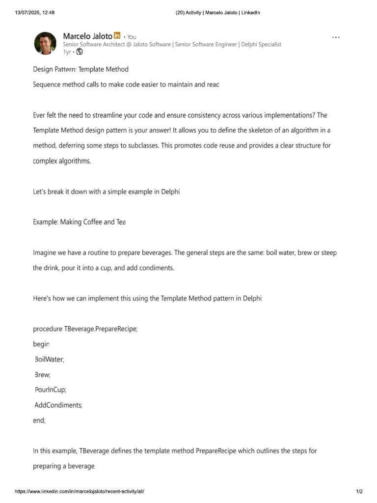 Design Pattern Template Method | PDF