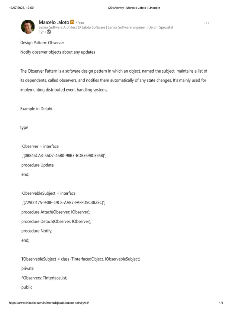 Design Pattern Observer | PDF