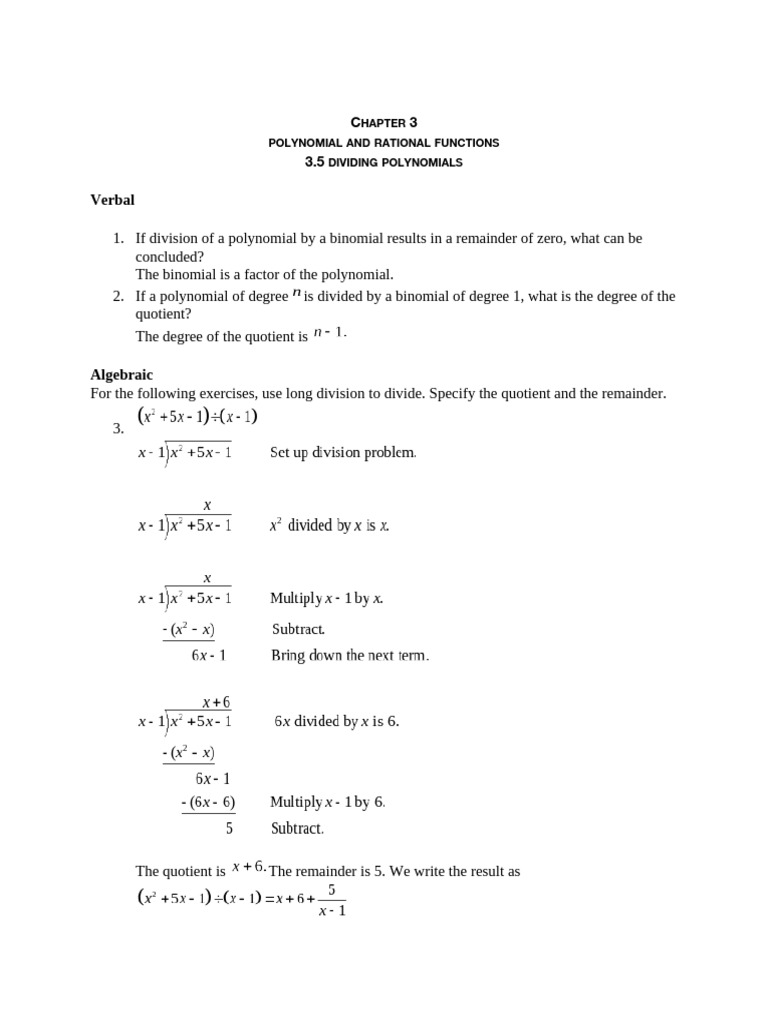 Precalculus2e Ch03 Mod05 | PDF | Factorization | Division (Mathematics)