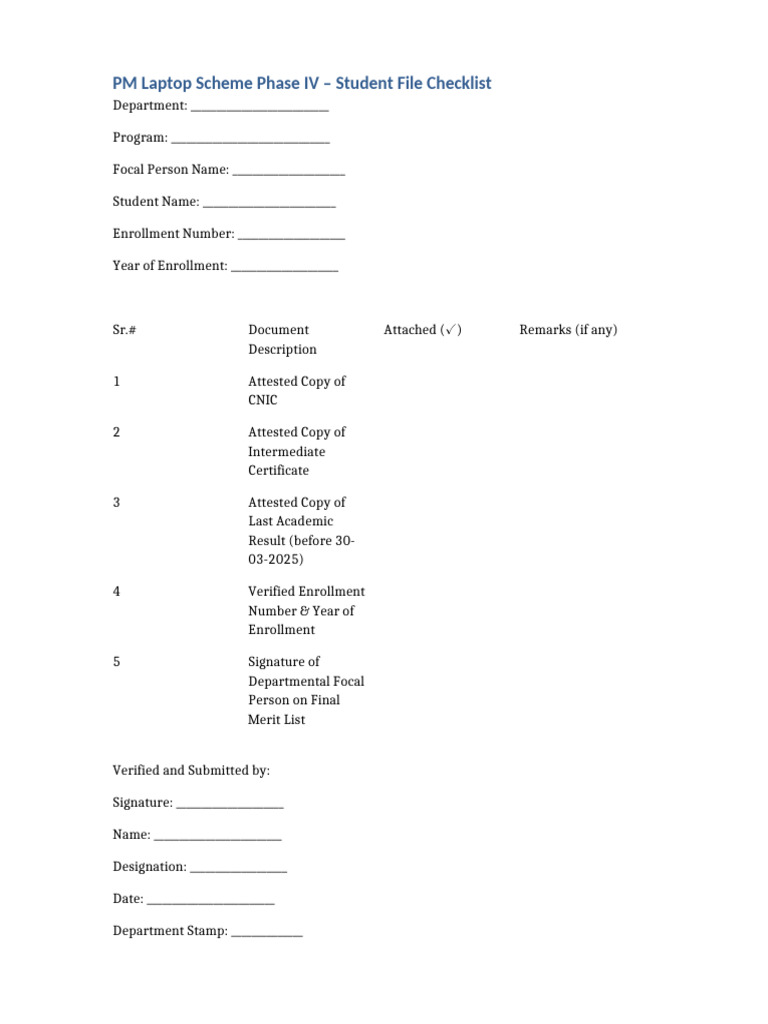 PM Laptop Scheme Phase IV Checklist | PDF
