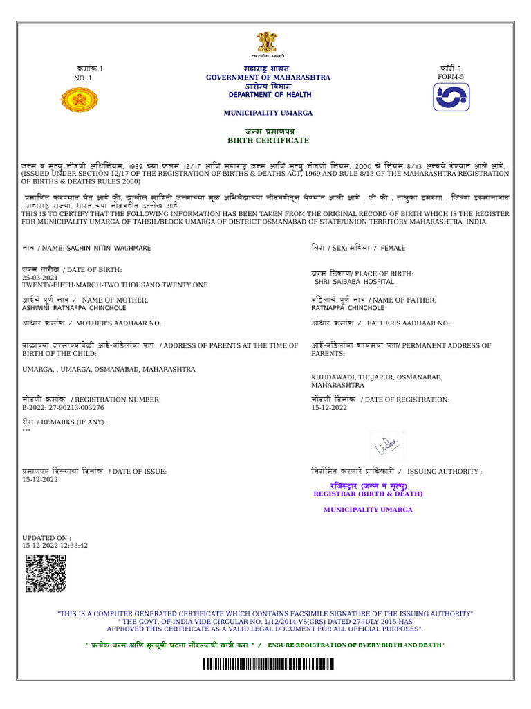 Birth Certificate | PDF | Birth Certificate | Social Institutions