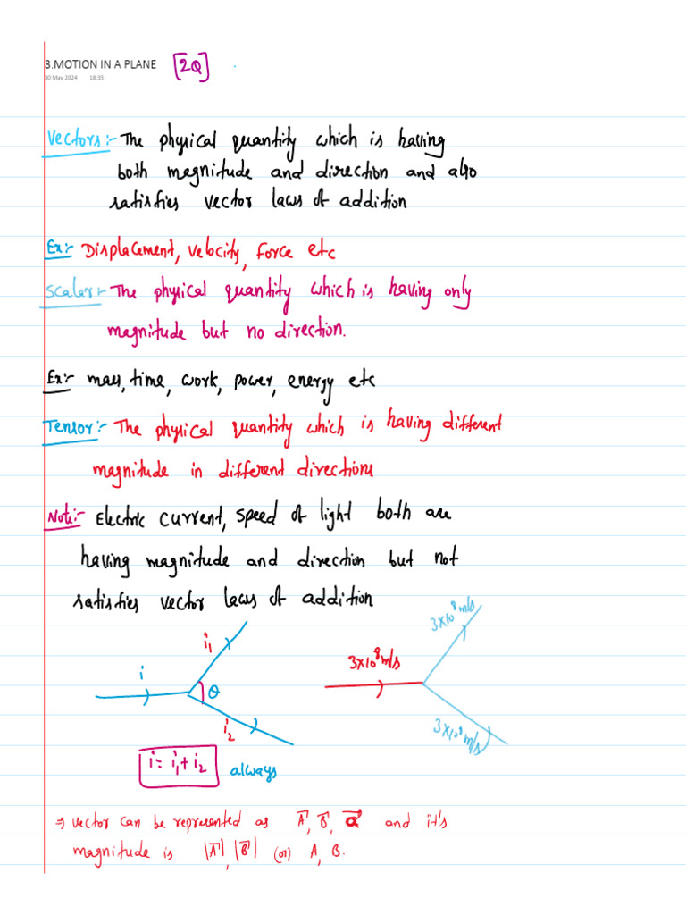 Motion in A Plane | PDF