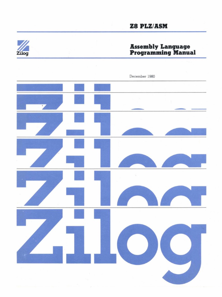 Z8 Assembly Language Programming Manual Dec80 | PDF | Assembly Language | Computer Data Storage
