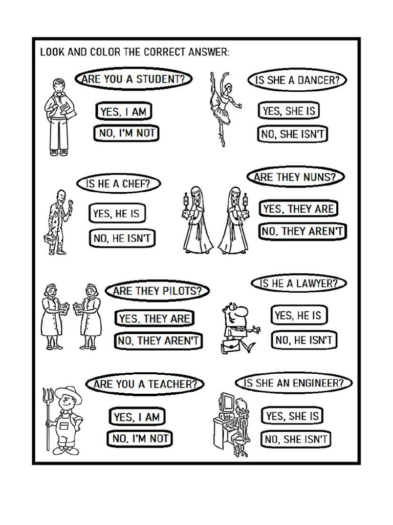 Verb To Be QST Form Professions | PDF