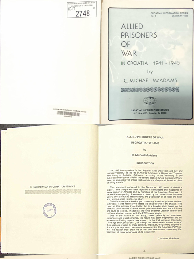 Allied POWs in Croatia 1941-45 | PDF