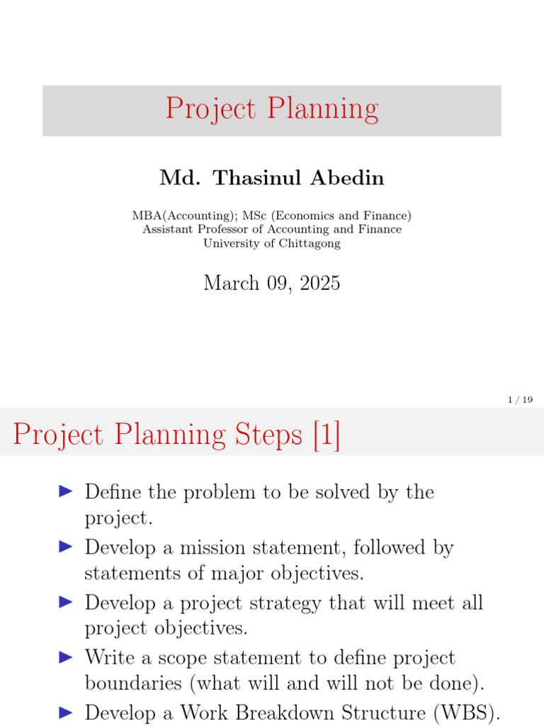 Project Management Lecture 5 | PDF | Goal | Risk