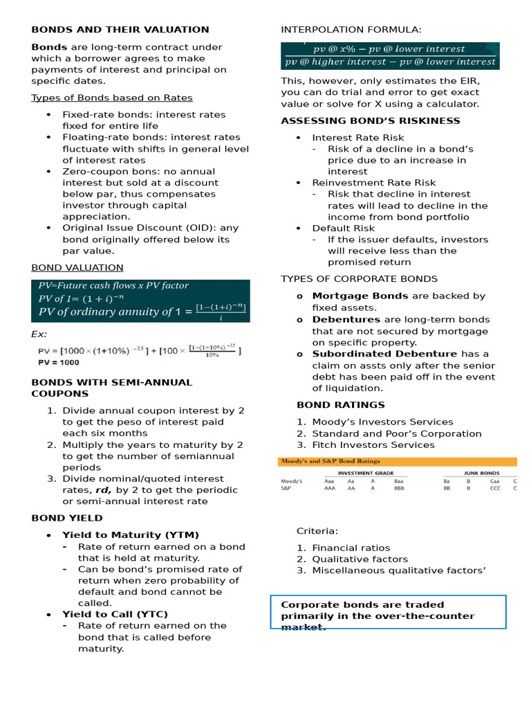 Bonds and Their Valuation | PDF | Bonds (Finance) | Interest